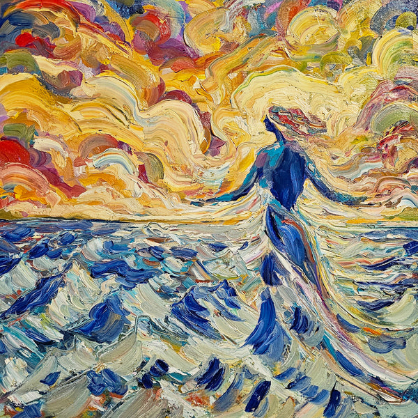 She Rises With the Sea - Original Expressionist Ocean Painting ...